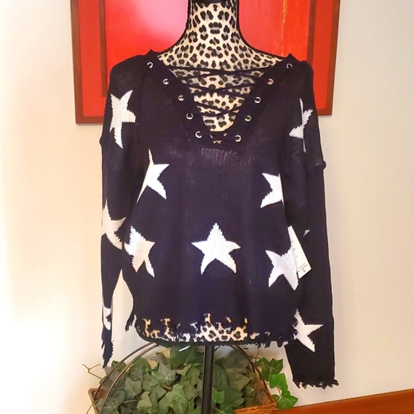 Willow Moon | Sweaters | Nwt Willow Moon Star Sweater | Poshmark
